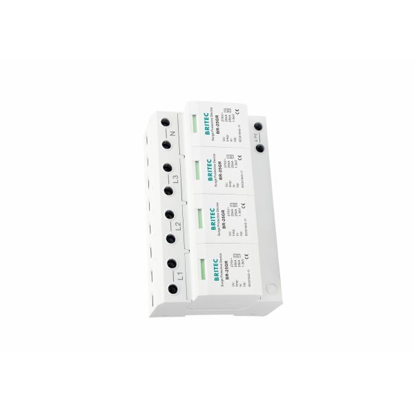 Quality 25kA Three Phase 4P Type 1 Class I Lightning Surge Protector BR-25GR 4P for sale