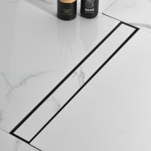 Quality 304 Stainless Steel Hair Catcher Black Floor Drain Cover for Smart Linear Tile for sale