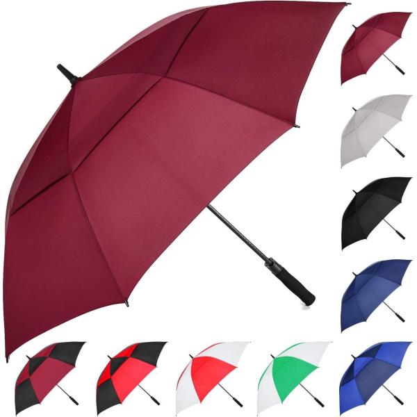 Quality Double Layer Golf Umbrella with Auto Open Hand Close and Personalized Pattern Printing for sale