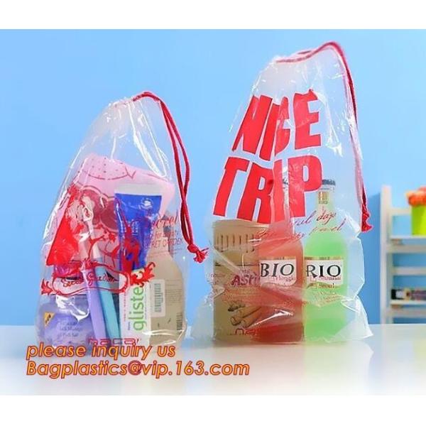 Quality Biodegradable Customized Logo Printed Poly Drawstring Hotel/Travel Laundry for sale