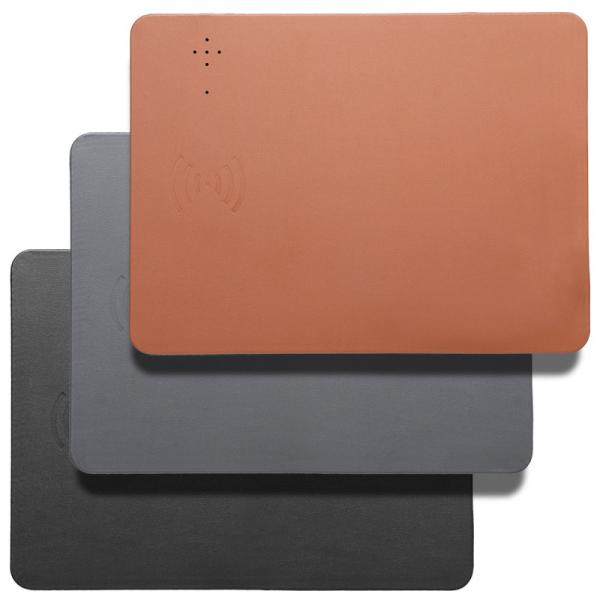 Quality Personalized Qi 10W Mouse Pad Wireless Charger PU Leather Mat for sale