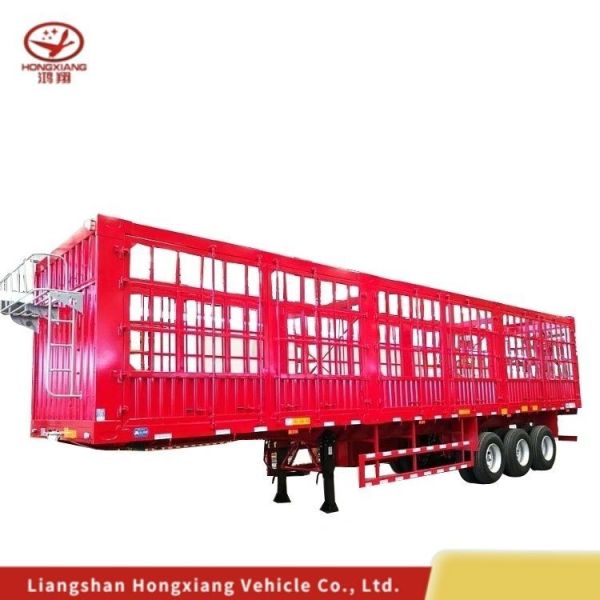 Quality Light Duty 13 M Cattle Sheep 3 Axis Straight Beam Pile Semi-Trailer Cargo Fence Semi-Trailer for sale