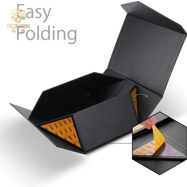 Quality Handmade Magnetic Closure Rigid Boxes Magnetic Presentation Box Black Paperboard for sale
