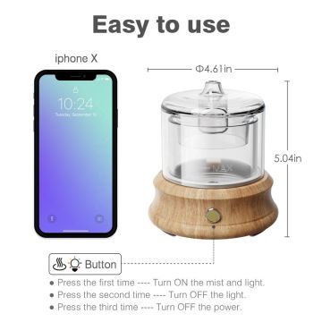 Quality Solid Wood Glass Essential Oil Ultrasonic Air Humidifier Aroma Diffuser for sale