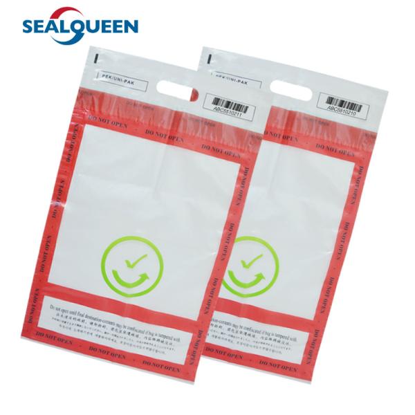 Quality Custom Printed Security Tamper Evident Plastic Bag Self Adhesive Sealing for sale