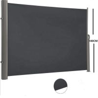 Quality Grey Aluminum 200*300cm Retractable Side Shade Awning for Outside Garden and for sale