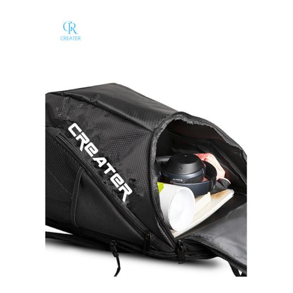 Quality Black Badminton Racket Bag Backpack Jacquard Polyester Lightweight for sale