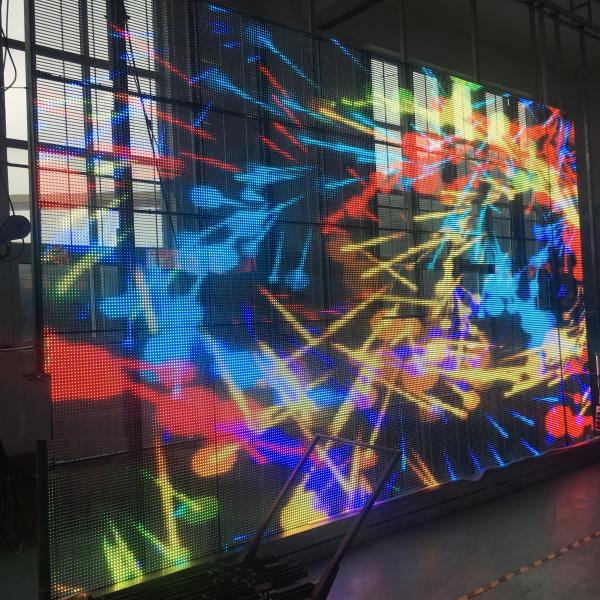 Quality Transparent Glass Led Screen Wall Curtain Window Superior IC P3.9 P7.8mm for sale