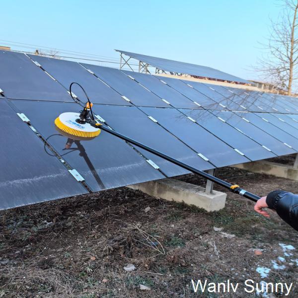 Quality 30-Day Return Refunds Electric Solar Panel Cleaning Brush Machine with Single for sale
