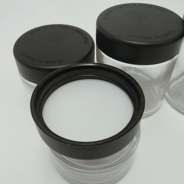 Quality Child Resistant Caps CBD Herbs Packaging Clear Glass Jar for sale