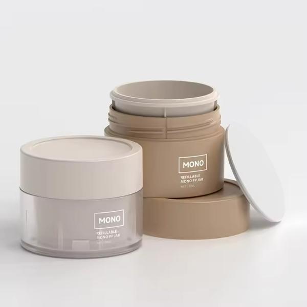 Quality Empty Plastic Cream Jars Transparent Round Cosmetic Jar 50ml With Lids for sale