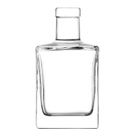 Quality Cubic 375ml Spirit Bottles With Plate Cork Neck Heavy Thick Base for sale
