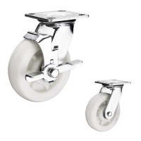 Quality 300kg Loading 4" Nylon Heavy Duty Casters With Side Brake Wholesale for sale