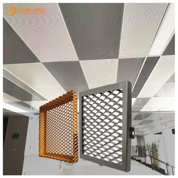 Quality Metal Mesh Commercial Ceiling Tiles for building decoration Aluminum Grid Plate for sale