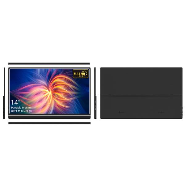 Quality 16:9 Aspect Ratio DC 5V 2A Multiple Language 14 Inch Portable Monitor for sale