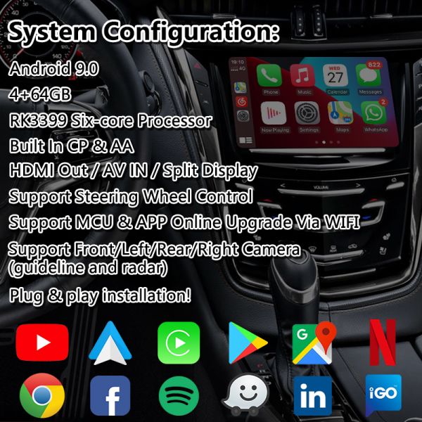 Quality Lsailt Android GPS Navigation Video Interface for 2013-2019 Cadillac CTS CUE for sale