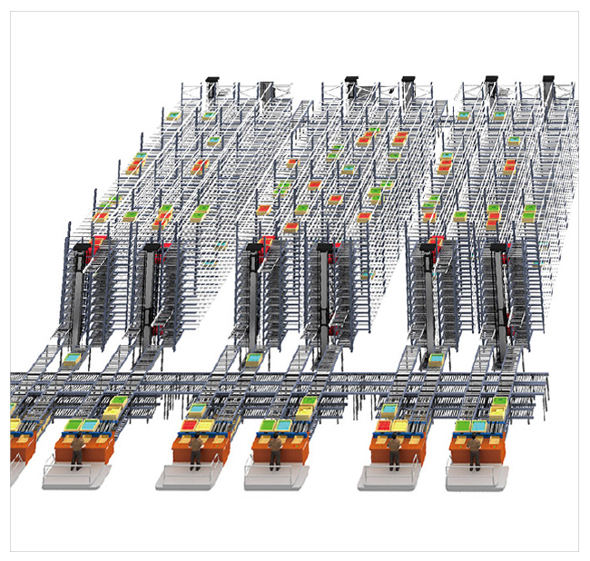 Radio Shuttle Racking Cart And Stacker Crane For Automatic Storage And
