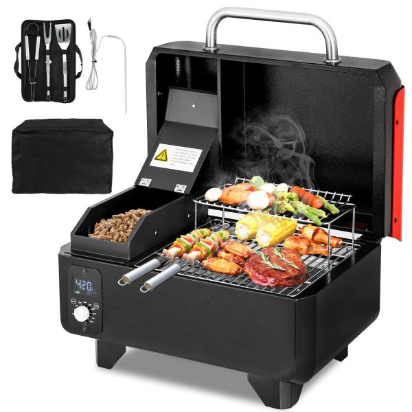 Quality Easy to Clean 8 In 1 Electric Griddle Wood Pellet Grill for Portable Outdoor Cooking for sale