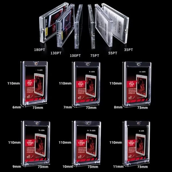 Quality Custom Magnetic Card Holder One-touch Transparent Game Cards Protector Slab for sale