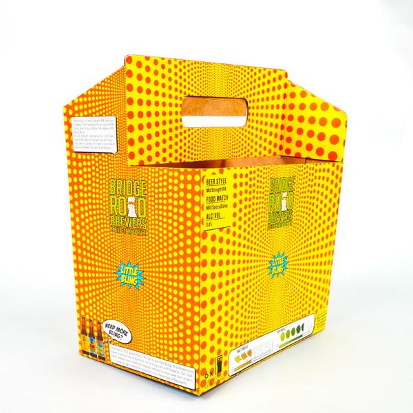 Quality Portable Corrugated Paper Packaging 6 Bottle Beer Box With Custom Printing And for sale