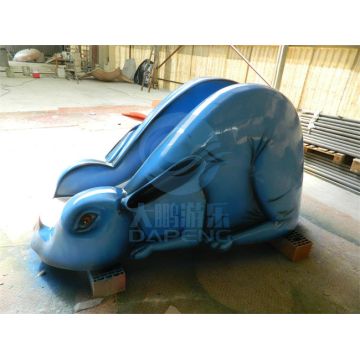 Quality Animal Fiberglass Pool Water Slide 1.1m Height Rabbit Water Slide For Small Pool for sale