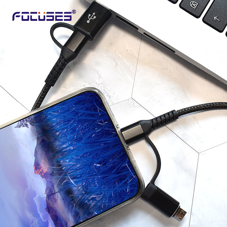 Quality PD 60W Nylon Braided Lightning Cable Fast Charging 4 In One USB Cable for sale