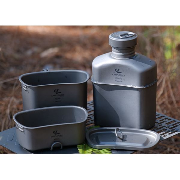 Quality Travel Three Piece Suit Canteen Flat Titanium Bottle 4.5g/Cm3 99.95% Purity for sale