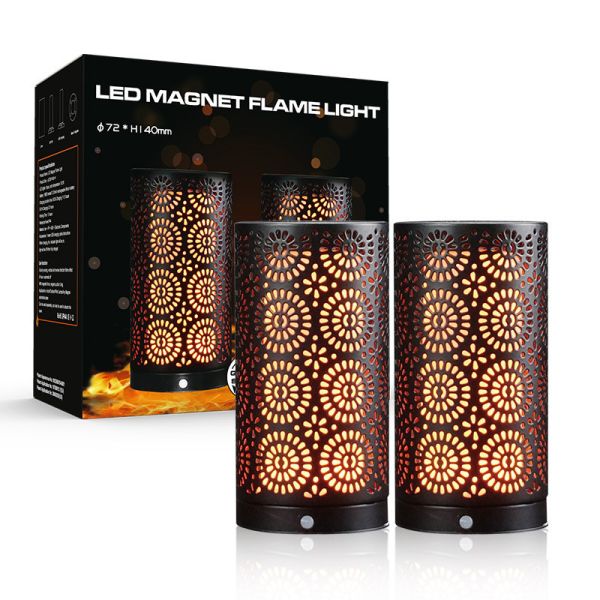 Quality Outdoor 2Pcs 72mm×H140mm Led Flickering Flame Lantern USB Rechargeable for sale