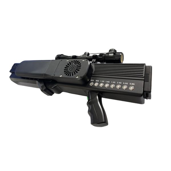 Quality Anti FPV Drone Jammer Gun 1.5KM High Power Wideband Long Range Interference for sale