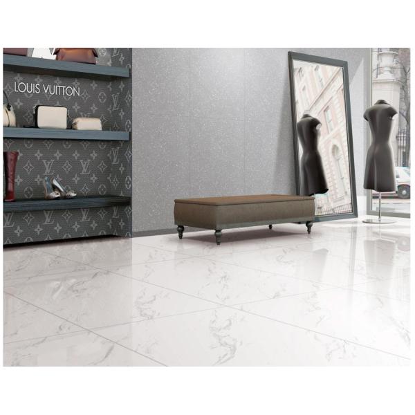 Quality 600x600mm White Carrara Full Body Porcelain Floor Tile 9.8mm for sale