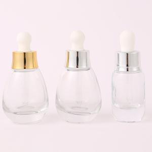 Quality Antique 1oz 2oz Empty Dropper Bottles Glass With Silver Or Golden Caps for sale