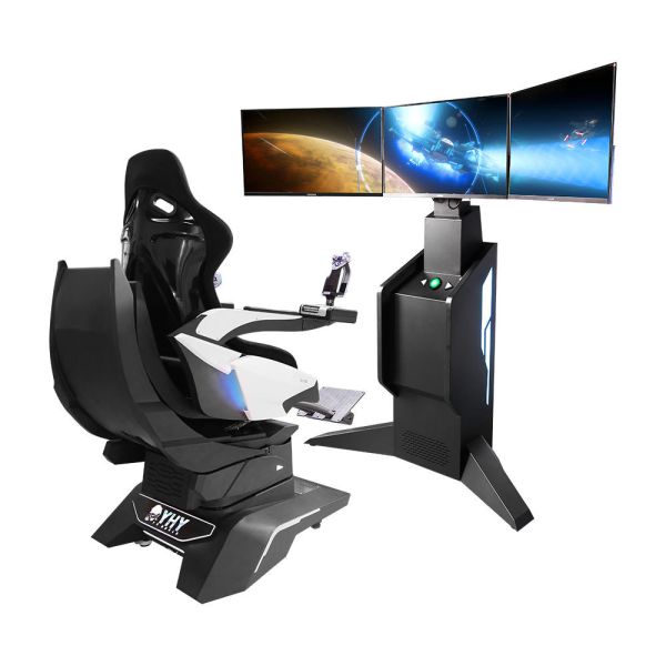 Quality 9D VR Flight Simulator Resort Hotel Black All Aluminum Alloy VR Egg Game Equipment for sale