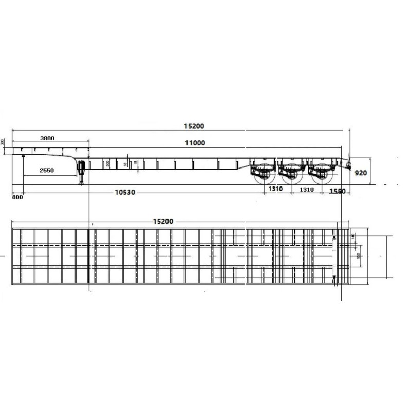 3 Axles 40FT Container Semi Trailer for Container Transportation