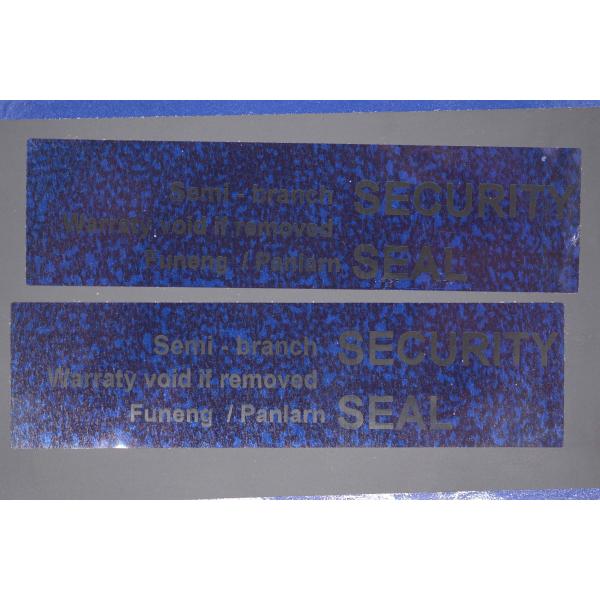 Quality 95um 2mil Glossy Blue Semi Transfer Temper Proof Sticker for sale