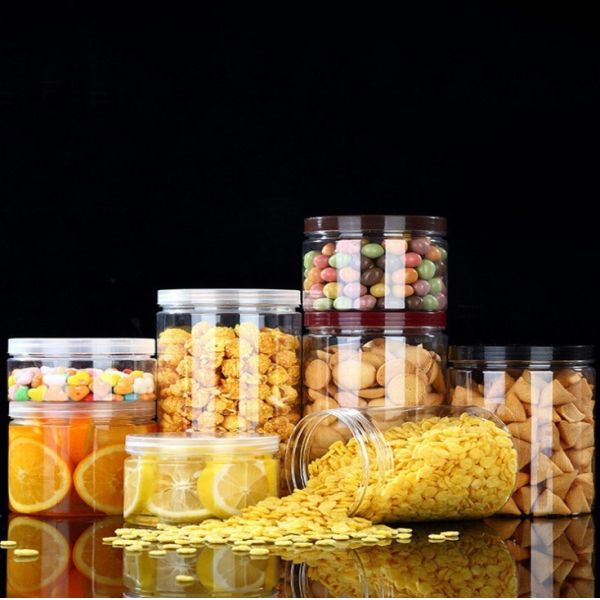 Quality 100ml 85mm Dia Clear Plastic Storage Jars Container Food Grade for sale