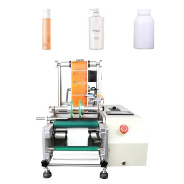 Quality PLC Controlled Manual Fast Semi Automatic Adhesive Wine Round Bottle Labeling for sale