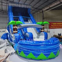 Quality Customized Heavy Duty Inflatable Slide Outdoor Commercial Water Slide With Pool for sale