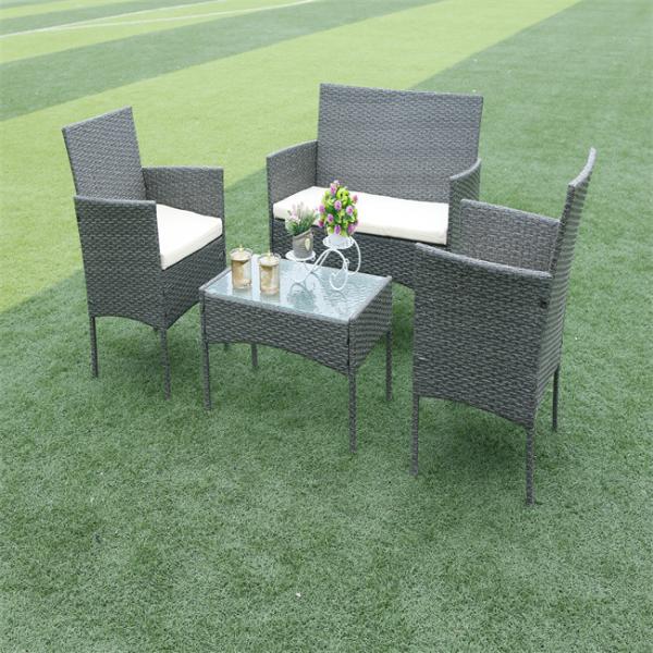 Quality Garden Wicker Table And Chairs Plastic Wicker Sofa Set Rattan Patio Leisure for sale