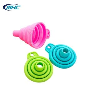 Quality Mini Collapsible Silicone Kitchen Funnels Oil Liquid Reusable Customized Food for sale