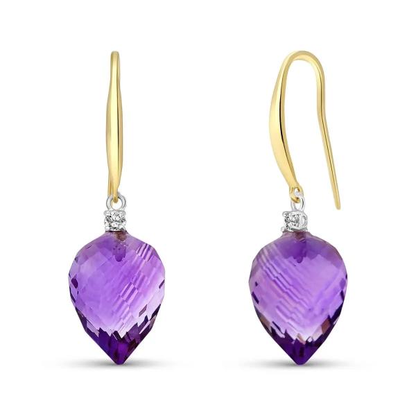 Quality Jewellery Mythos Claw Amethyst Silver Drop Earrings For Women for sale
