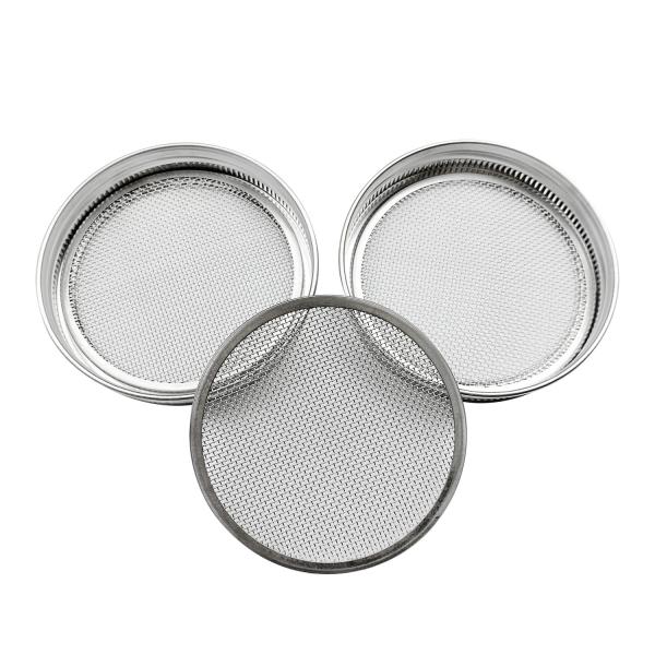 Quality Stainless Steel Silver 86 Mm Wide Mouth kitchen seed Sprouting Jar Lids for sale