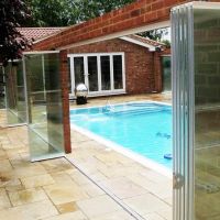 Quality Aluminium Sliding Bi Fold Transparent 5+5mm Tempered Laminated Glass Doors For for sale