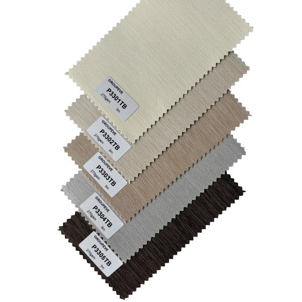Quality High Quality Pull Down 100% Polyester Textured Blackout Roller Blinds Fabrics for sale