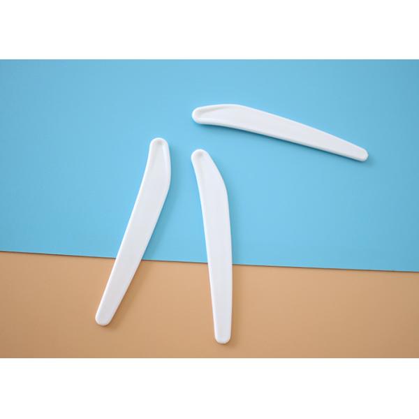 Quality 71.7mm White Plastic Spatula Spoon For Cosmetic Jar for sale