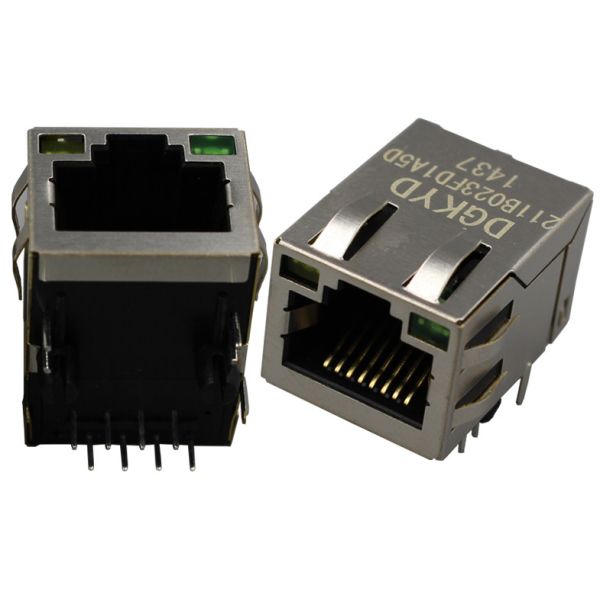 Quality Dual color lamp horizontal network port KRJ-301EGOGOENL Gigabit RJ45 communicati for sale