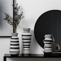 Quality Nordic European Style Modern Stripe Home Decor Bud Vase Wedding Centerpiece Art for sale