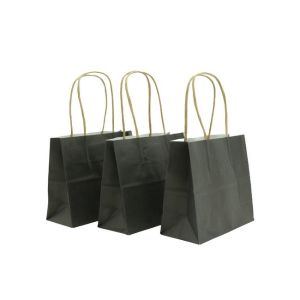 Quality OEM Black Paper Gift Bags for Small Business 8x4.25x10'' or Customized Paper for sale