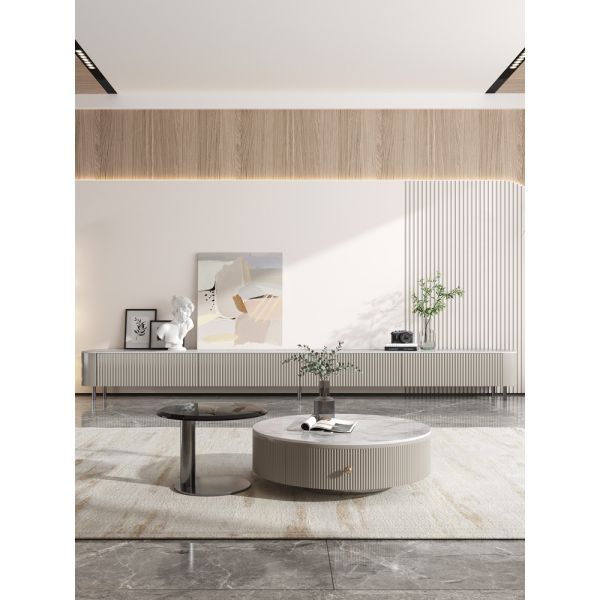 Quality Marble TV Cabinet Combination Cabrini Slate Coffee Table for sale