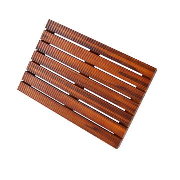 Quality MDF OEM Square Teak Wood Mat 53cm Width Teak Non Slip Mat for sale