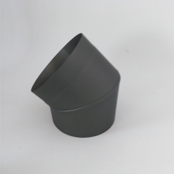 Quality Two Segment 45 Degree Elbow Black Chimney Pipe Single Wall Stainless Steel for sale